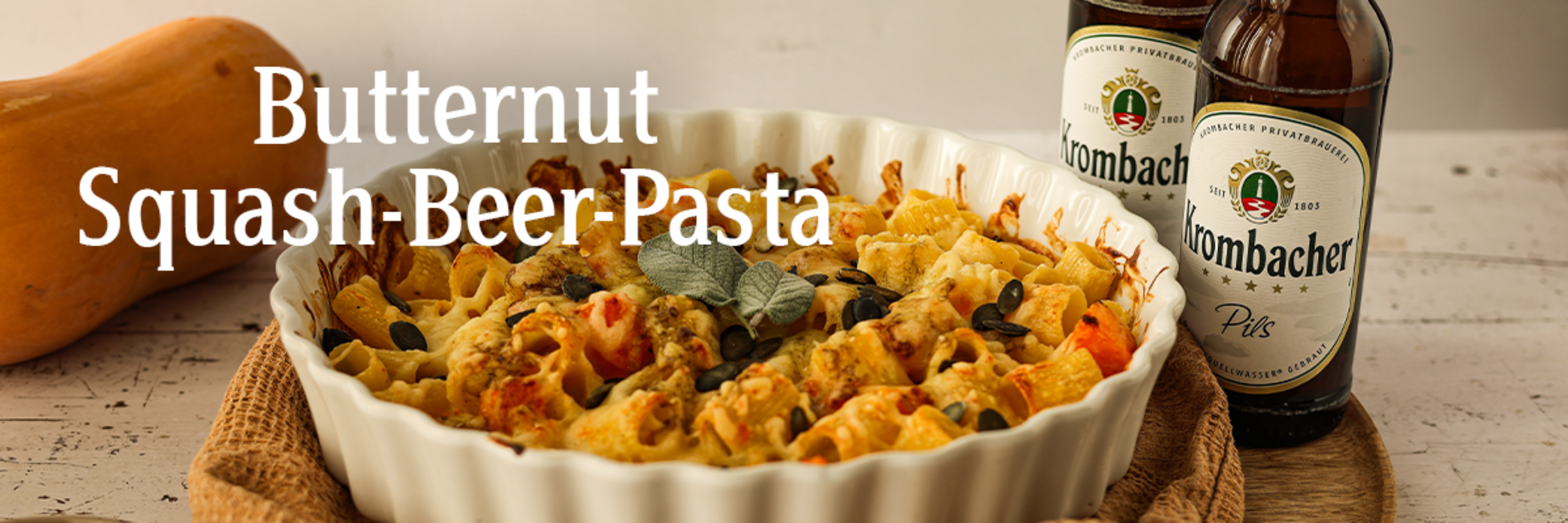 butternut-squash-beer-pasta | Krombacher